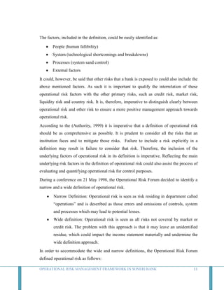 Operational Risk Management Framework in Soneri Bank | PDF