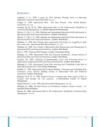 Operational Risk Management Framework in Soneri Bank | PDF