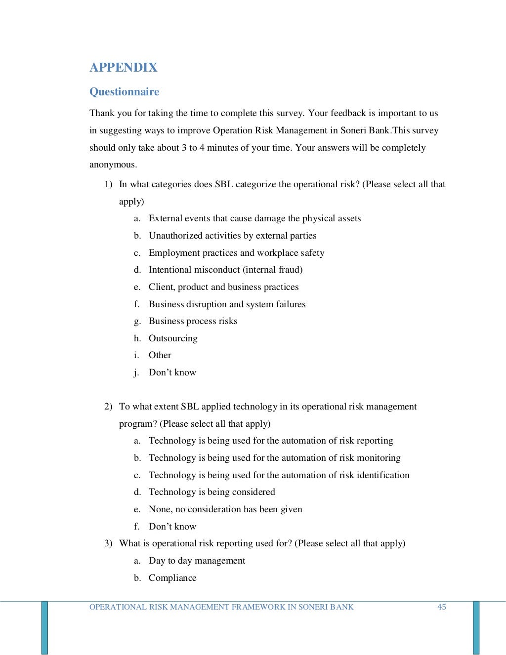 Operational Risk Management Framework in Soneri Bank
