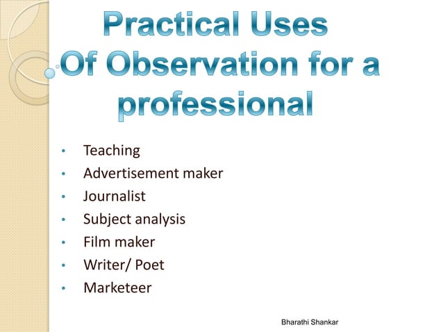 Observational Method of Behavior Analysis | PPT