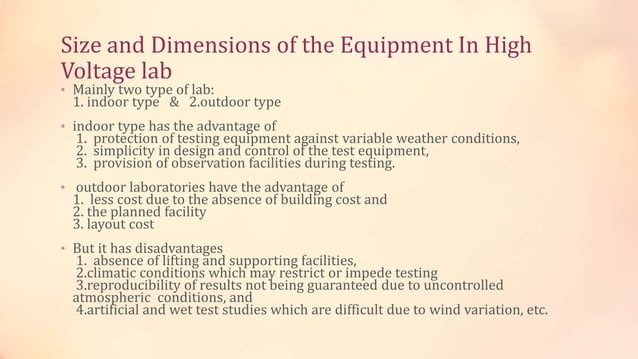 Design, planning and layout of high voltage lab | PPTX | Physics | Science