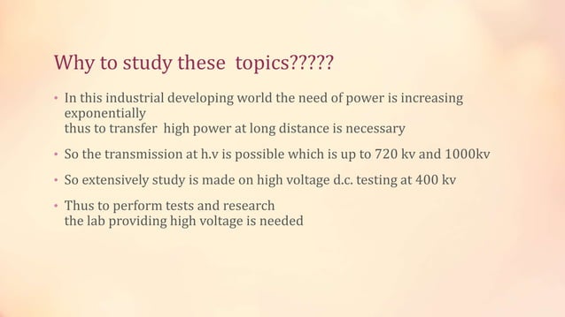 Design, planning and layout of high voltage lab | PPTX | Physics | Science