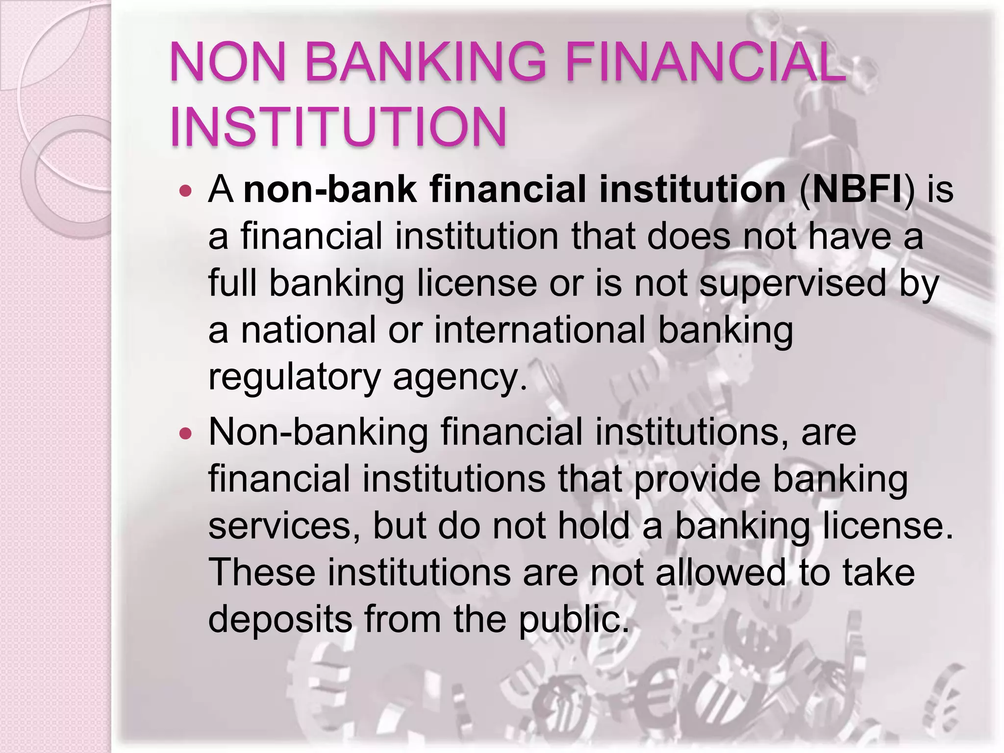 non banking financial institution | PPTX