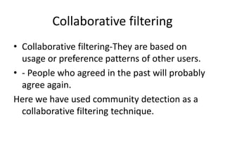 Recomendation system: Community Detection Based Recomendation System ...