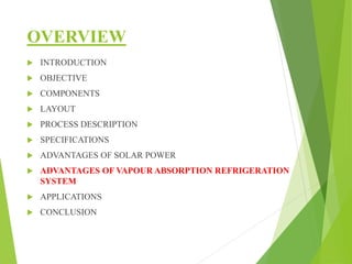 SOLAR POWER VAPOUR ABSORPTION REFRIGERATION SYSTEM | PPTX