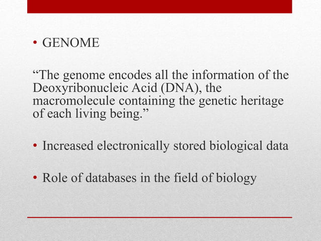 Genome Database Systems | PPTX