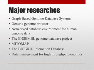 Genome Database Systems | PPTX