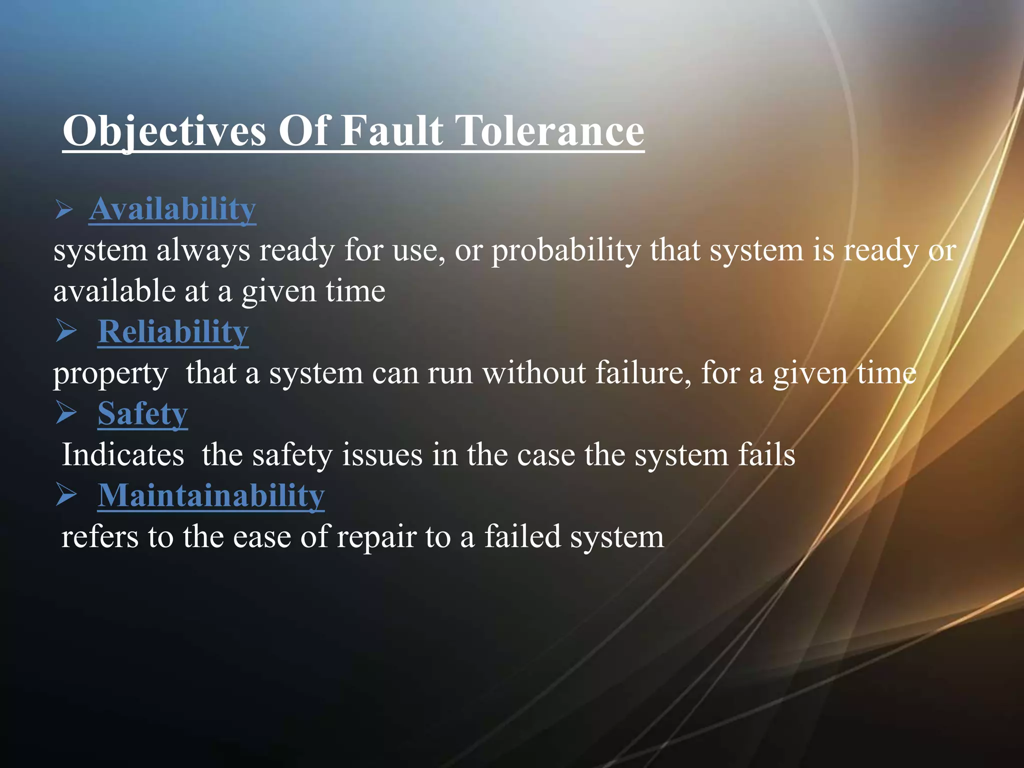 Fault Tolerance System | PPTX | Operating Systems | Computer Software and Applications
