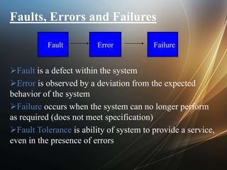Fault Tolerance System | PPTX | Operating Systems | Computer Software and Applications