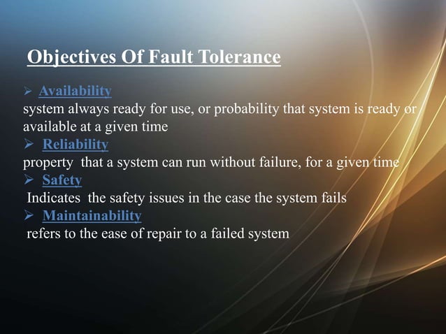 Fault Tolerance System | PPT