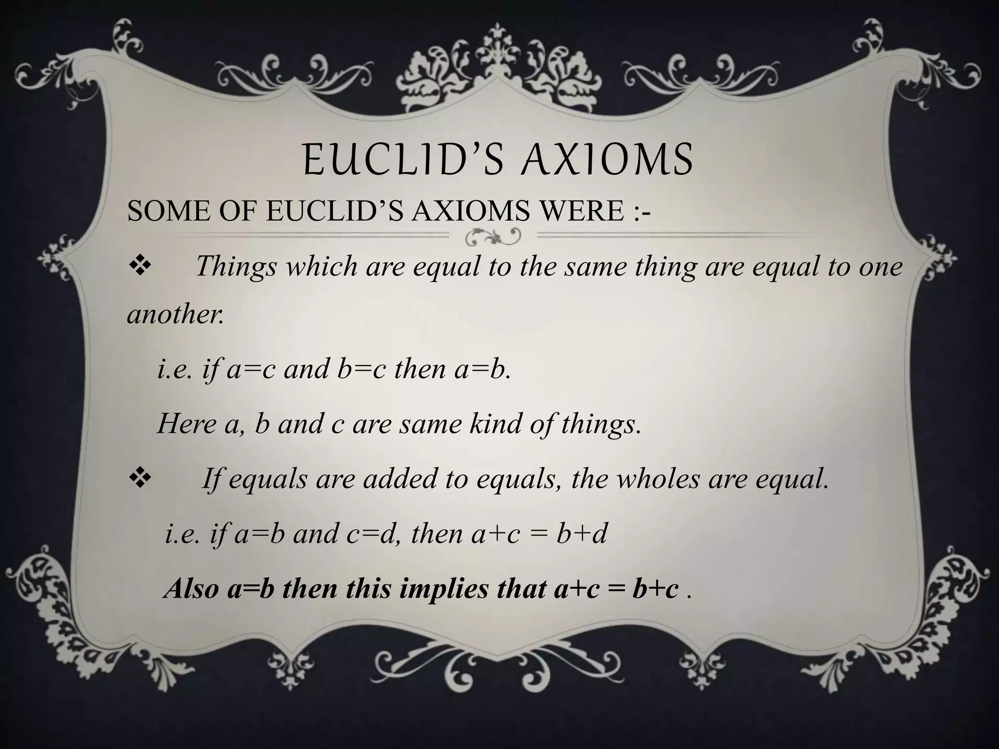 Euclid's axiom | PPTX