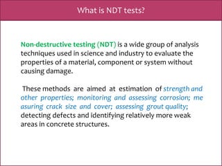Non destructive testing of railway bridges | PPTX