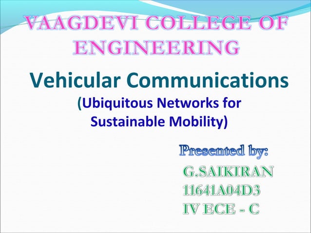 vehicular communications | PPT | Computer Networking | Computing