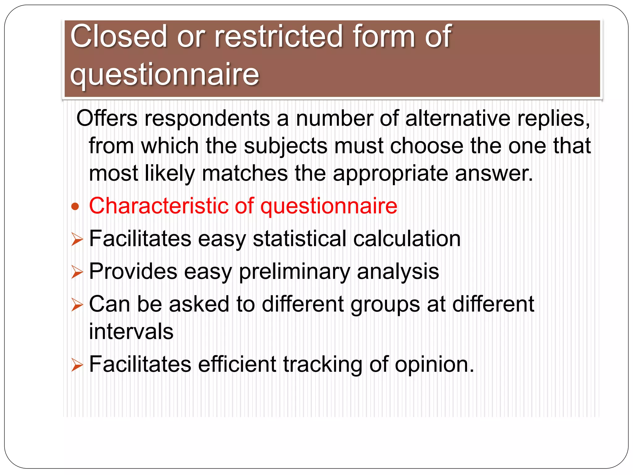 Schedule and Questionnaire Difference between Schedule and ...