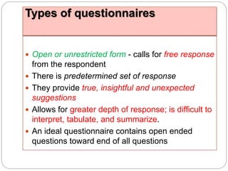 Schedule and Questionnaire Difference between Schedule and ...
