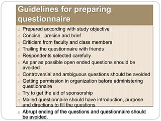 Schedule and Questionnaire Difference between Schedule and ...