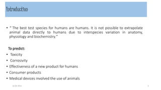 ALTERNATIVES TO ANIMAL MODELS | PPTX