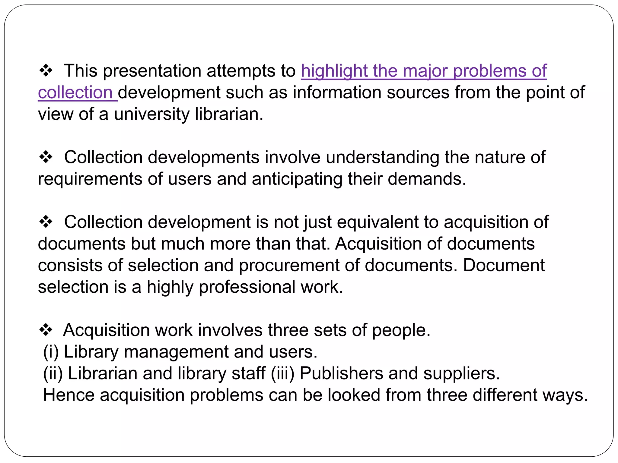 Collection development | PPTX