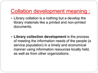 Collection development | PPTX