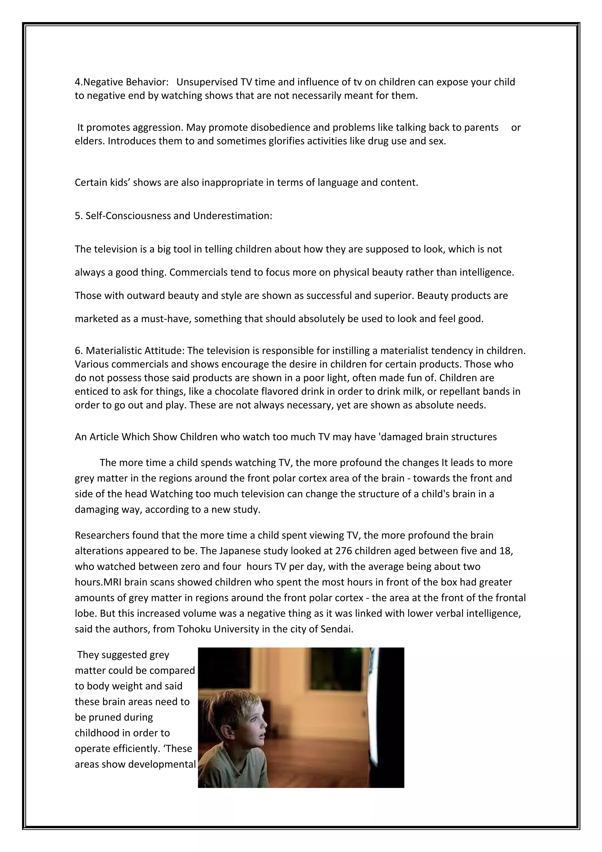 IMPACT OF WATCHING TV | DOC
