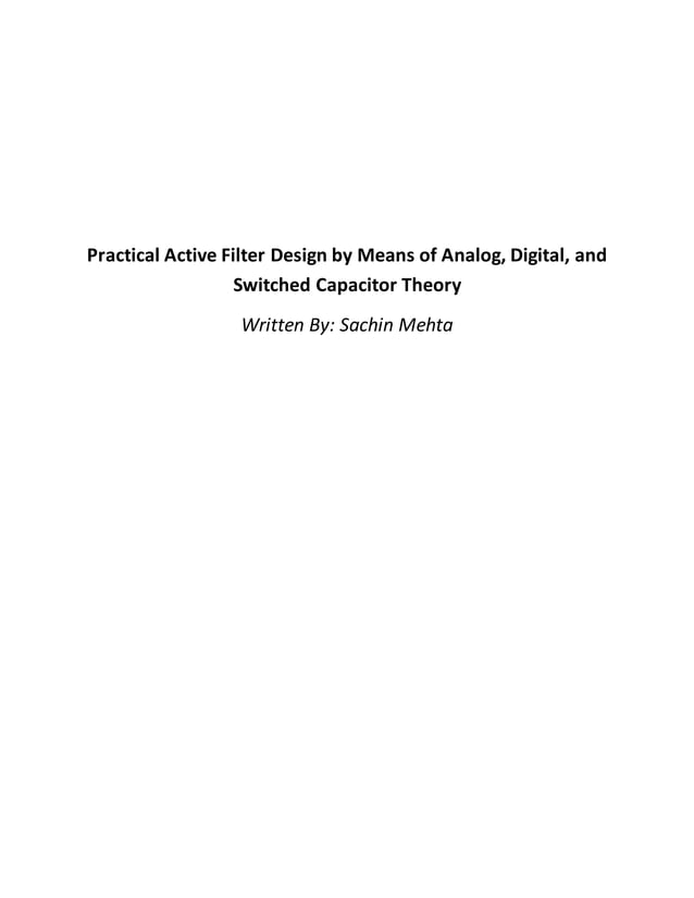 Practical Active Filter Design | PDF
