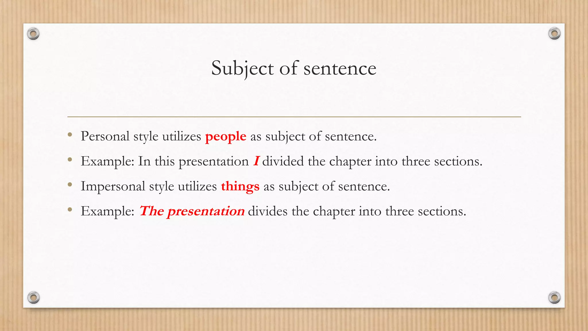 Final presentation - Personal and Impersonal Language Style | PPT