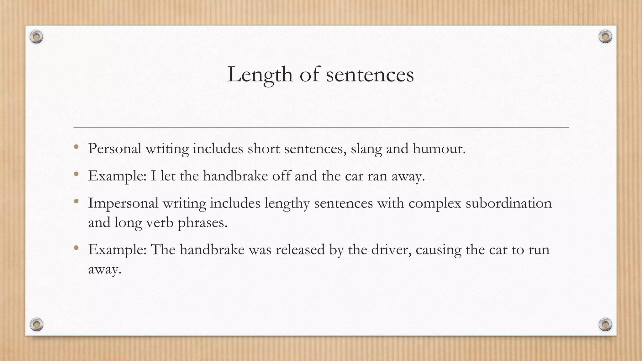 Final presentation - Personal and Impersonal Language Style | PPT