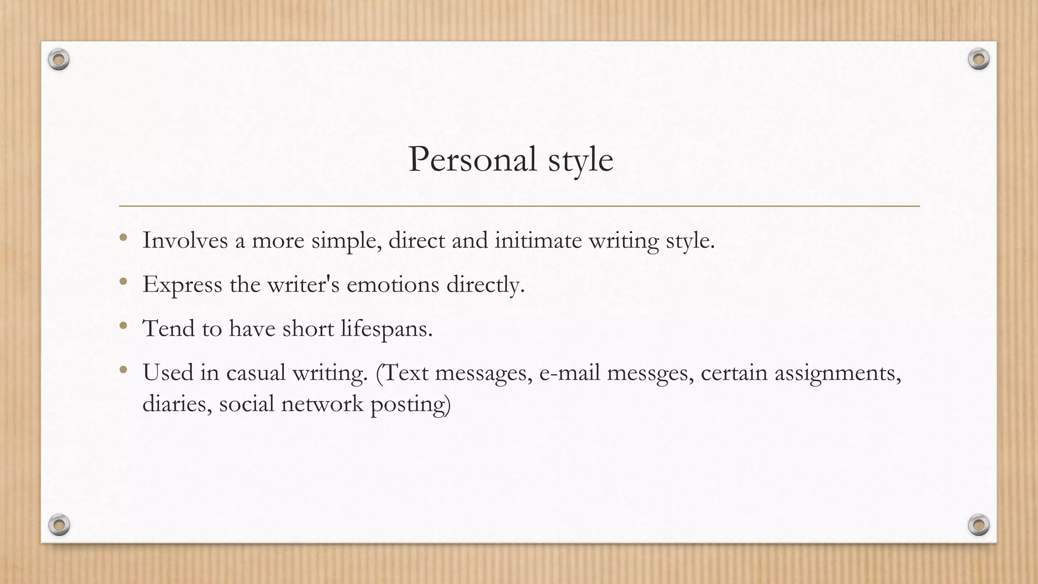 Final presentation - Personal and Impersonal Language Style | PPT