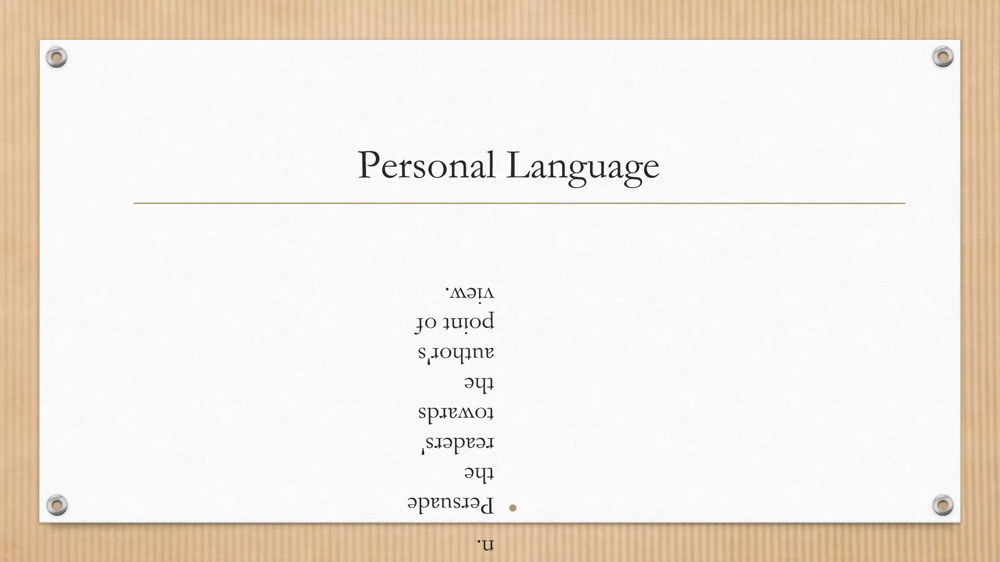 Final presentation - Personal and Impersonal Language Style | PPT