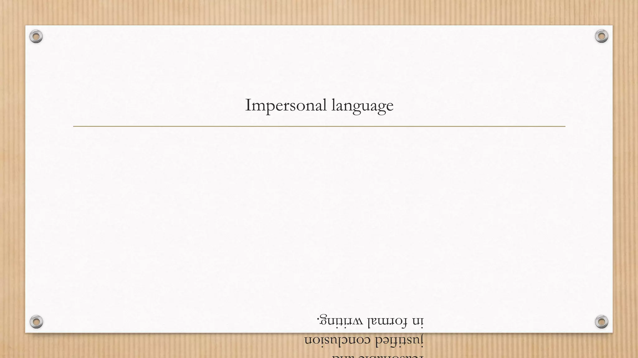 Final presentation - Personal and Impersonal Language Style | PPT