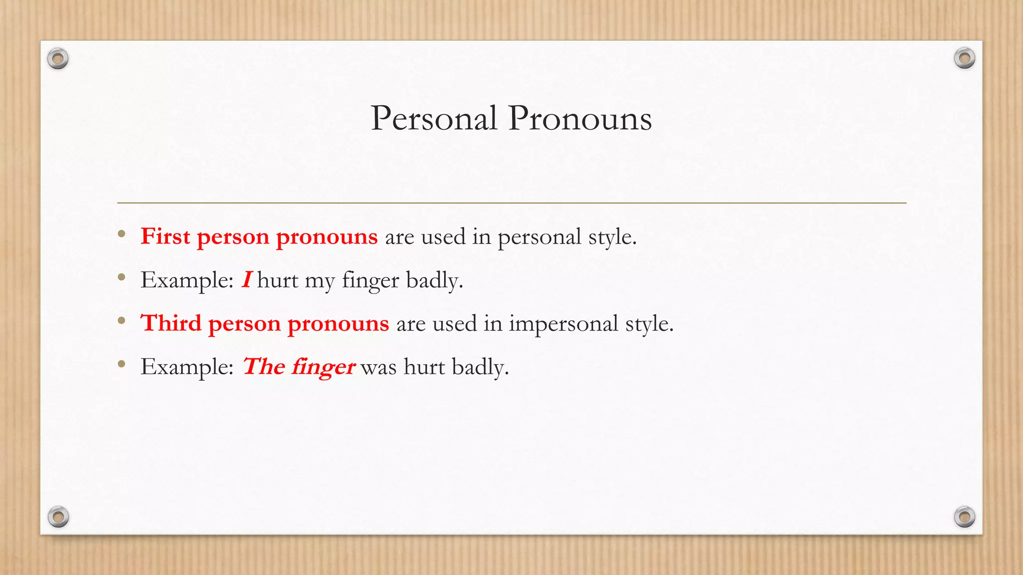 Final presentation - Personal and Impersonal Language Style | PPT