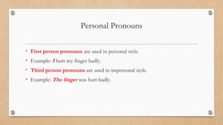 Final presentation - Personal and Impersonal Language Style | PPT