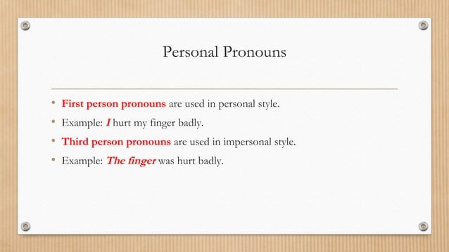 Final presentation - Personal and Impersonal Language Style | PPT ...