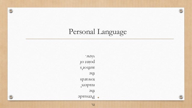 Final presentation - Personal and Impersonal Language Style