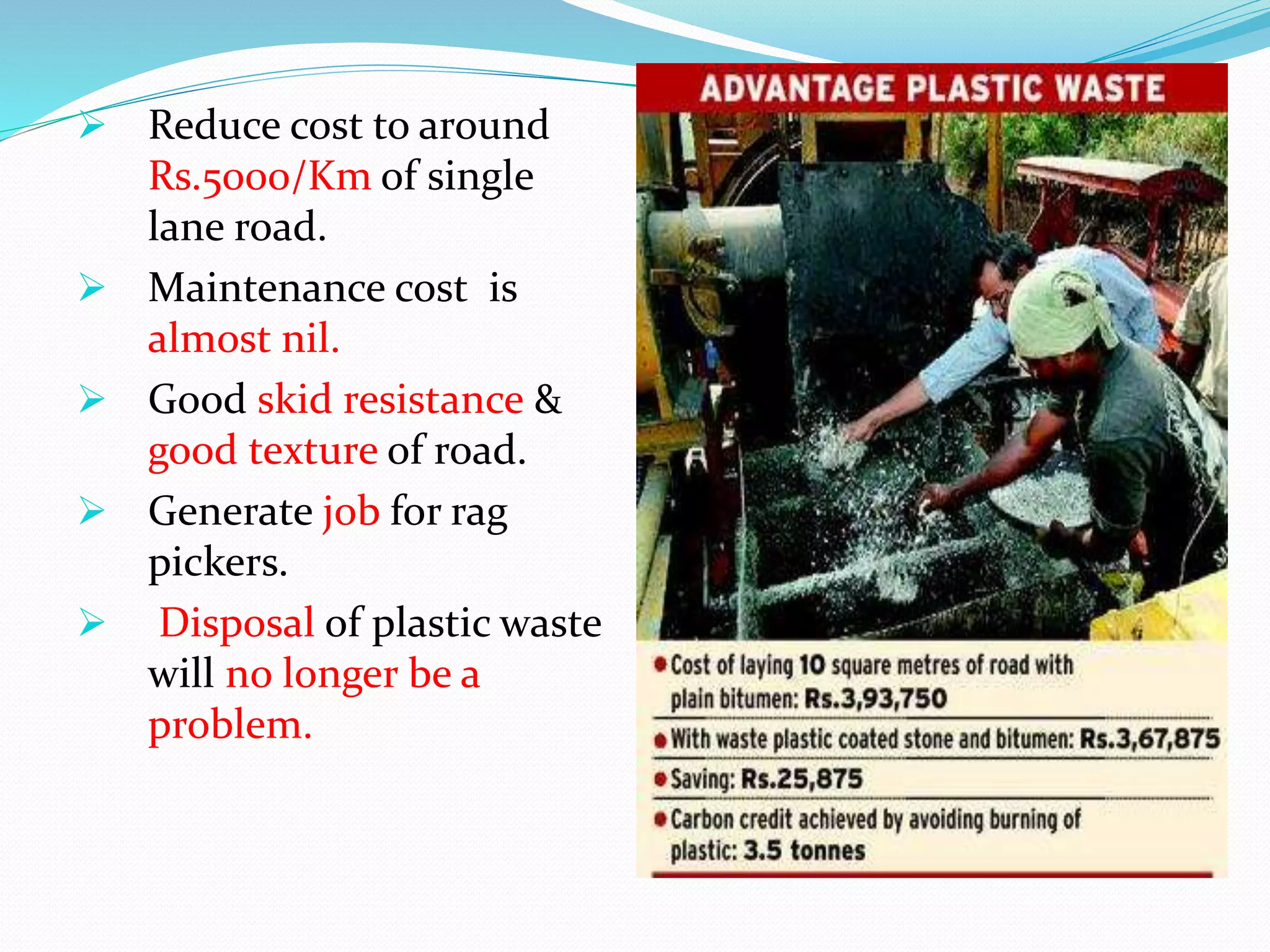 Use of Waste Plastic for Road Construction by Shantanu Patil | PPTX