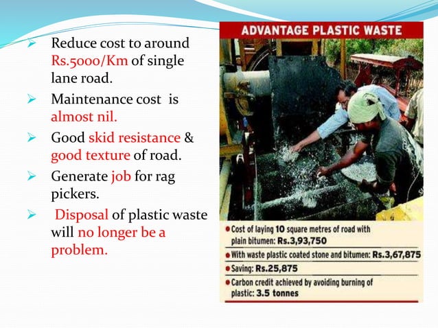 Use of Waste Plastic for Road Construction by Shantanu Patil | PPT