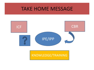 Using IPE to address communities’ needs within the ICF and CBR Guidelines Frameworks | PPTX