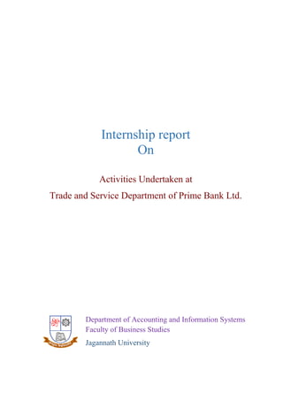 Internship Report on Prime Bank | PDF