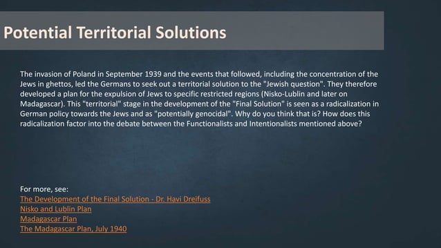 Stages in the Development of the “Final Solution” | PPT