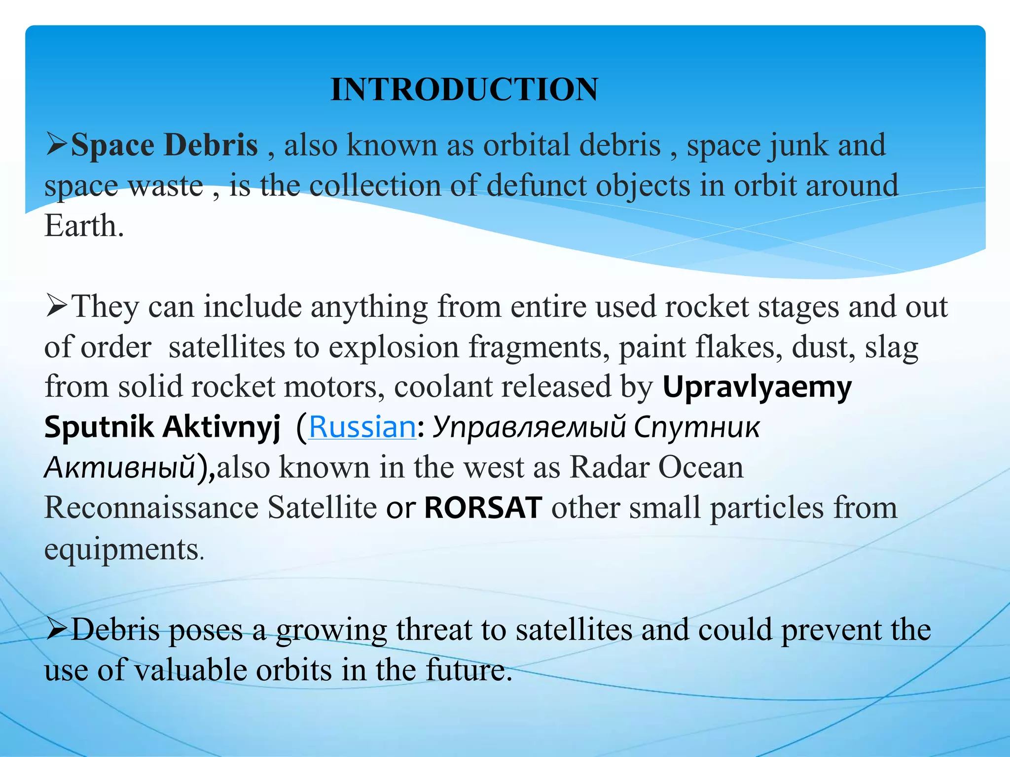 Space Debris Removal System | PPTX