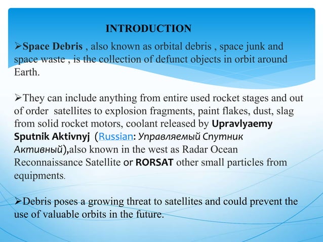 Space Debris Removal System | PPTX