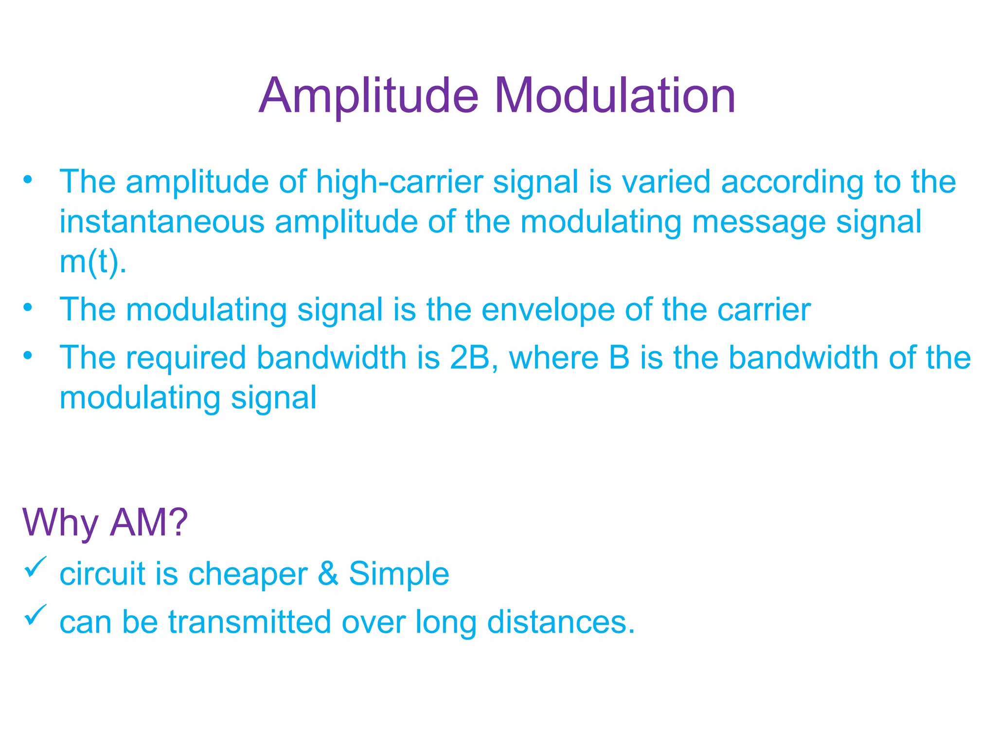 AM modulation and Demodulation with Circuit and Output | PPT