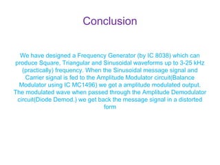 AM modulation and Demodulation with Circuit and Output | PPT