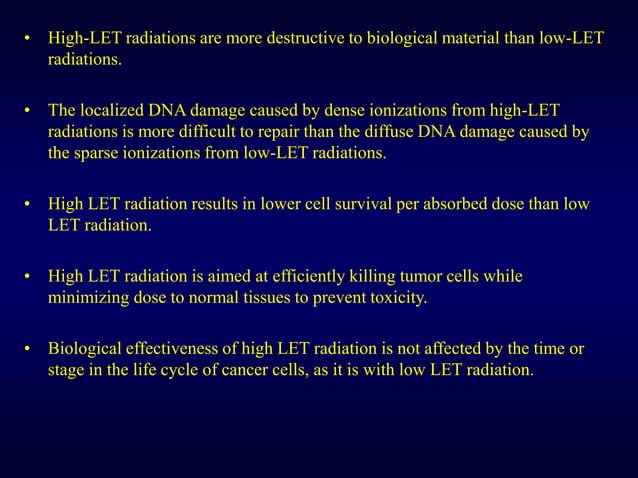 LET & RBE and Radioprotectors | PPTX | Medical Tests | Medical Health