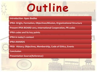 Apex Bodies of Public Relations(in india and Internationally) | PPTX