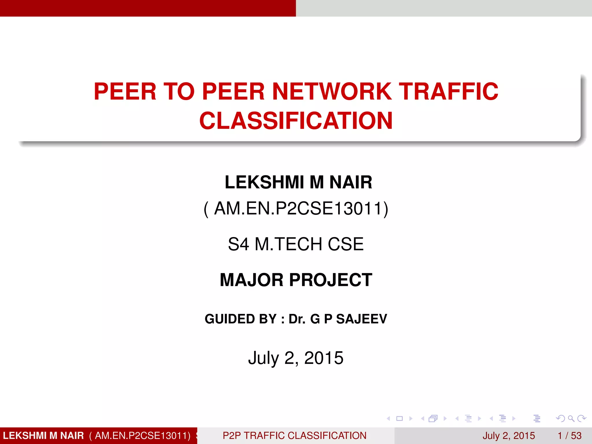 P2P Netwok Traffic Classification | PDF | Information and Network ...
