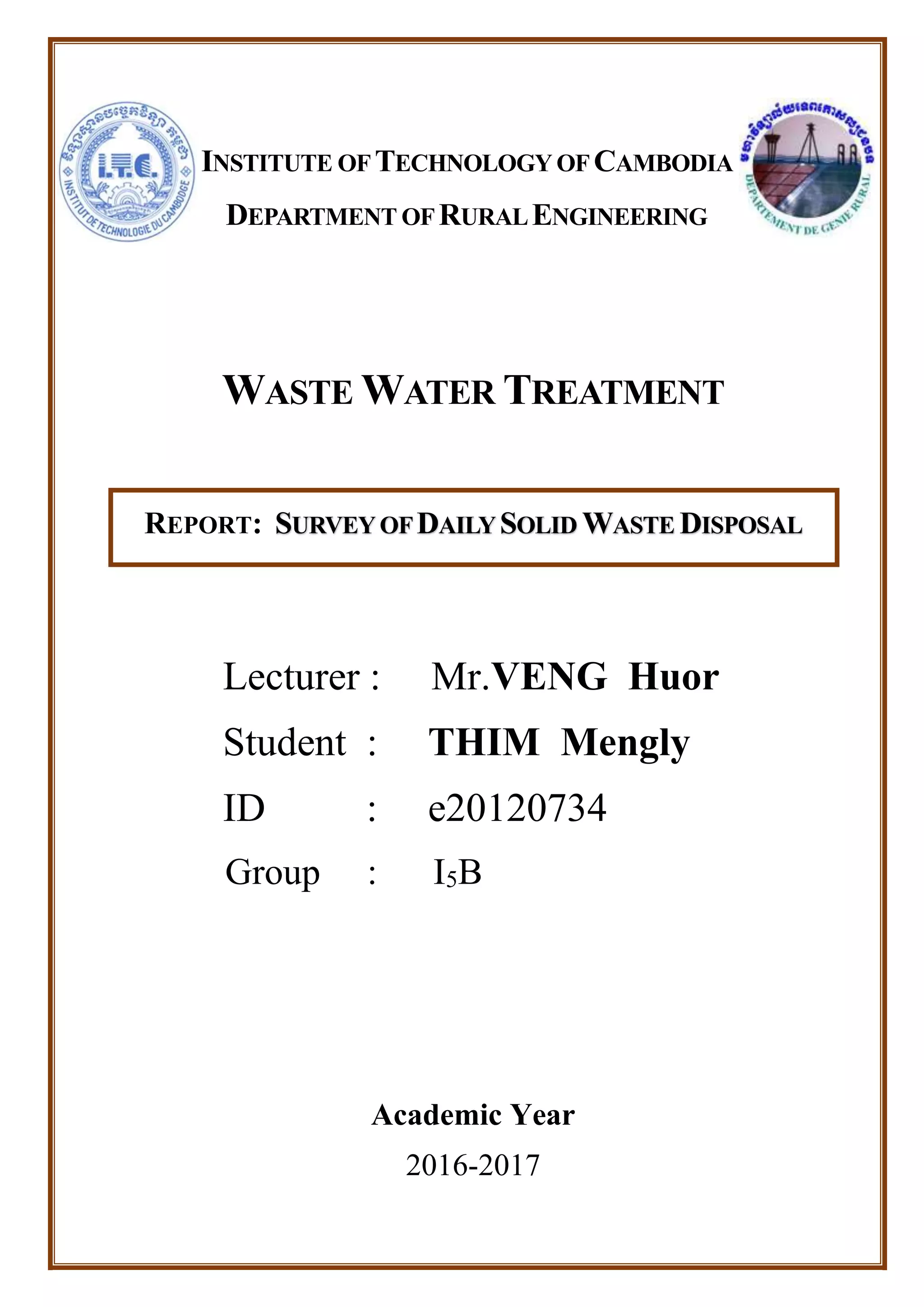 Report Daily Solid Waste Disposal | PDF