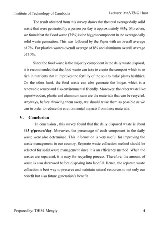 Report Daily Solid Waste Disposal | PDF