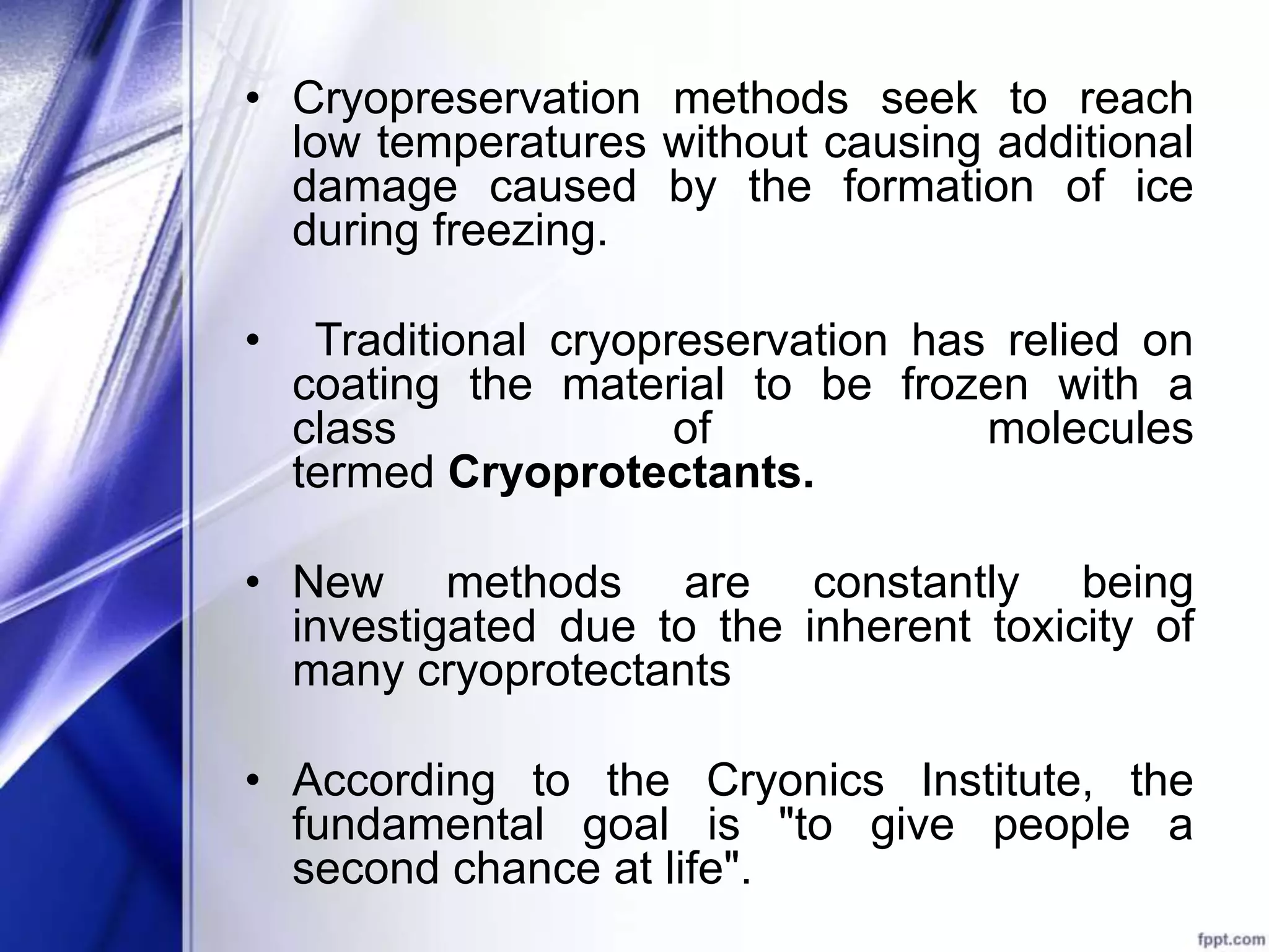 Cryopreservation | PPTX