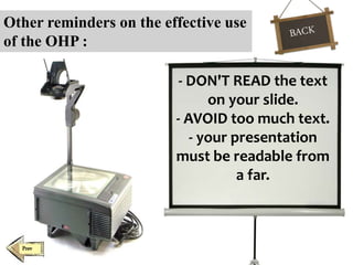 Maximizing the Use of Overhead Projector and the Chalkboard | PPTX